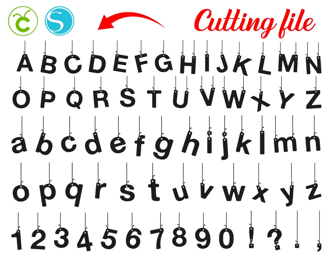 Hanging SVG Letters Cricut Hanging Font OTF Hanging Letters SVG Cricut ...