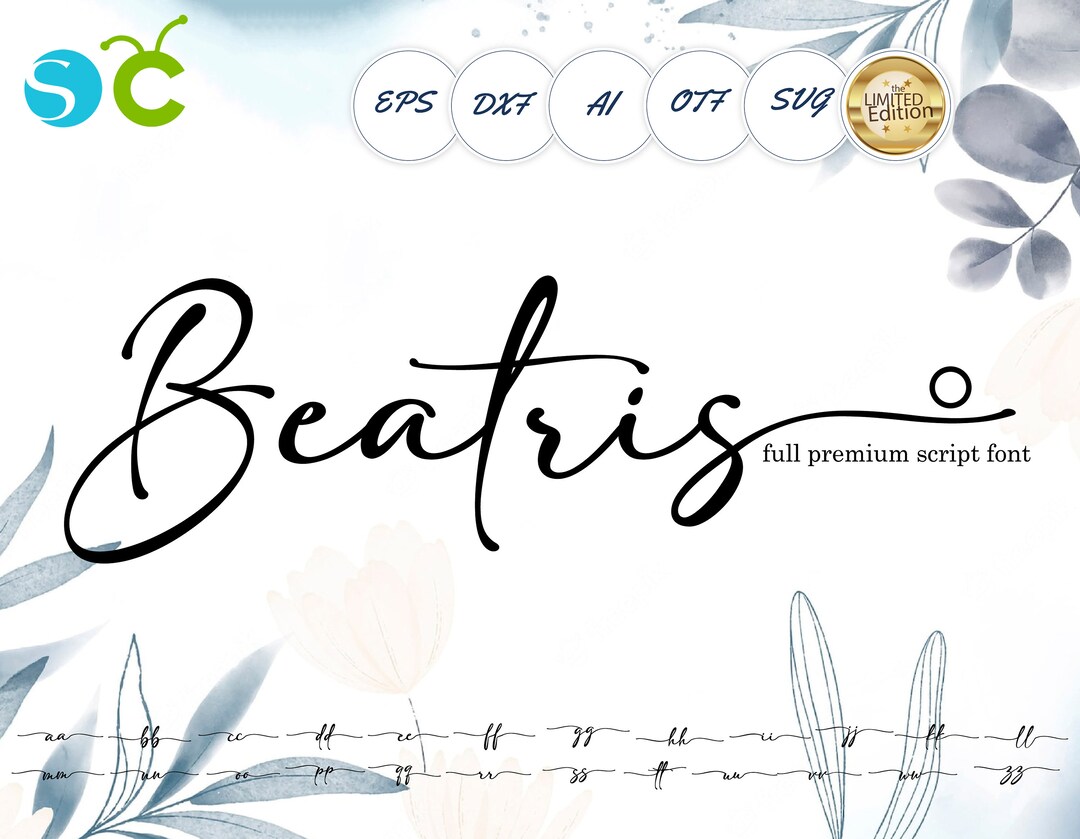 Premium Wedding Font With Tails, Cursive Font Cutting Svg, Love Font ...