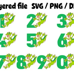 Dinosaur Birthday Numbers PNG Dinosaur SVG Numbers Layered Svg Dino ...