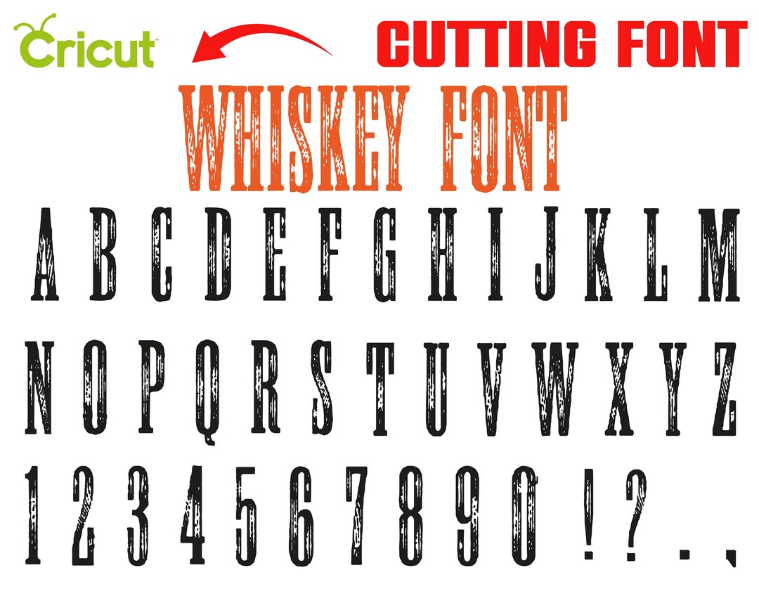 Whiskey SVG Alphabet Letters Whiskey Font OTF, Western Font Cut Cowboy ...
