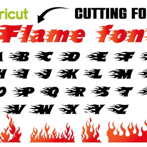 Flame Svg Letters Cricut Font Svg Flame Font OTF Flame Clipart Svg ...
