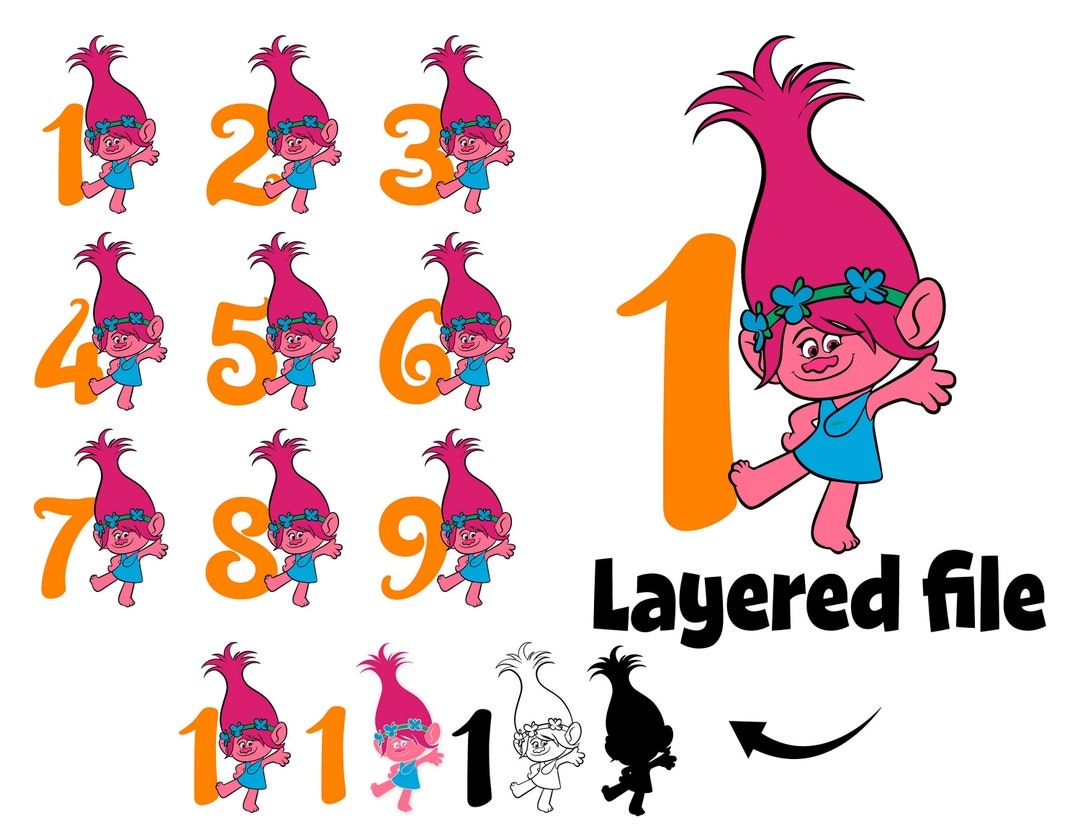Baby Girl Birthday Numbers PNG Print Girl Baby SVG Numbers Layered ...