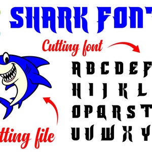 Shark Font Otf, Shark Letters SVG Cricut Shark Svg Layered Clipart ...