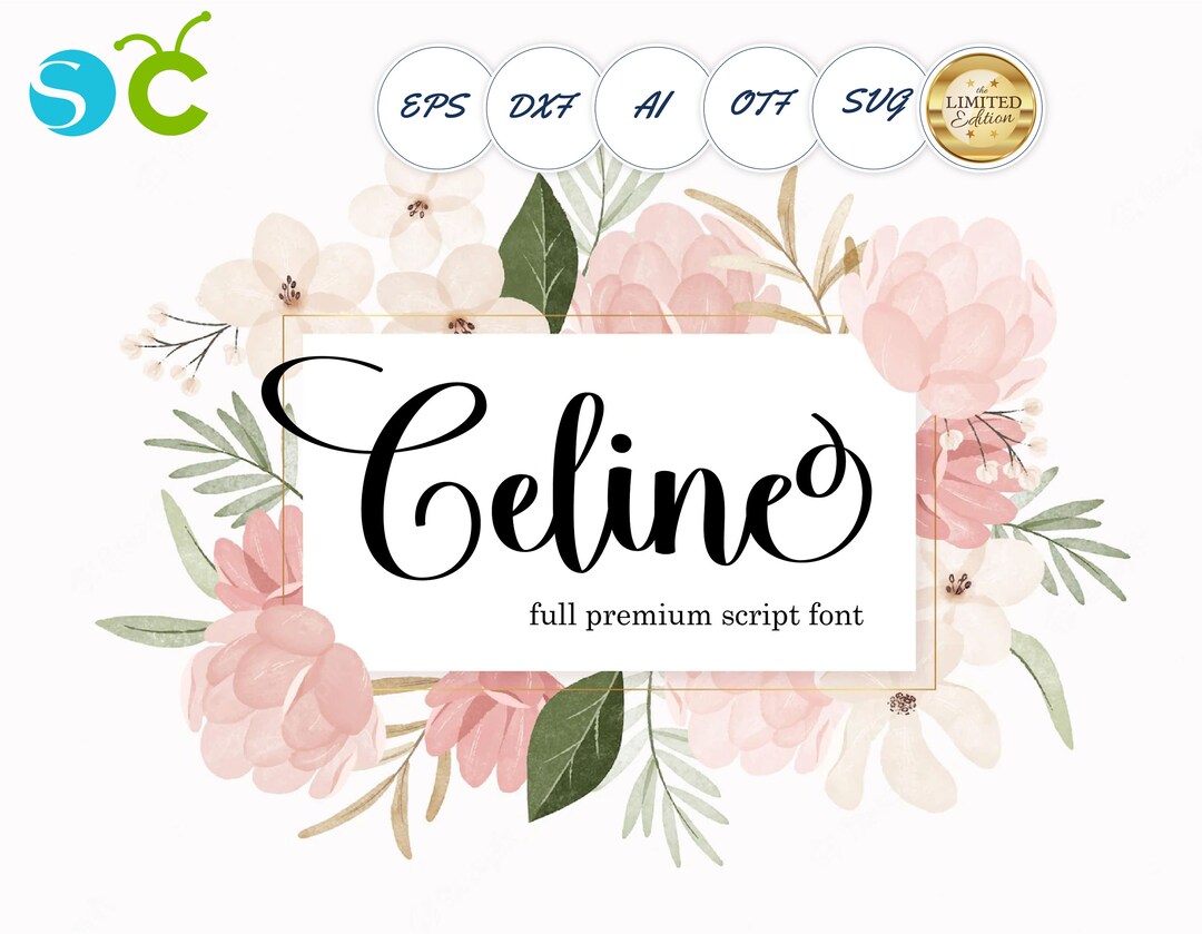 Calligraphy Wedding Font With Tails, Script Font OTF, Cursive SVG ...