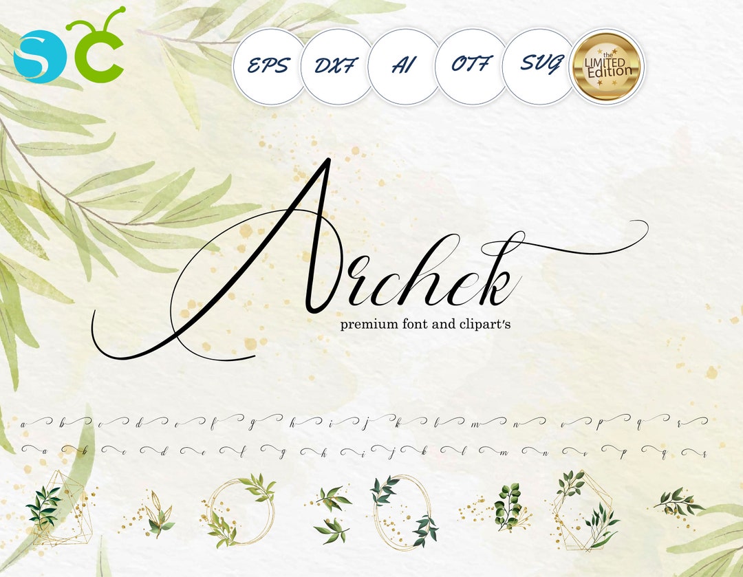 Wedding Font With Tails, Calligraphy Font OTF, Wedding Frame Svg Cricut ...