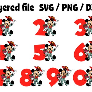 Baby Birthday Numbers Svg Png, Baby Mouse Svg, Mouse Printable Clipart ...