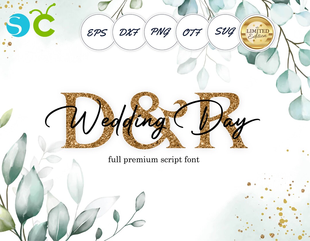 Premium Wedding Font OTF, Wedding SVG Letters, Wedding Decorative ...