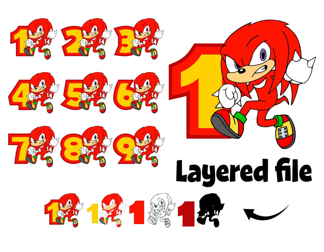 Sonic Svg Números de cumpleaños Png Print Sonic PNG Número SVG Números ...