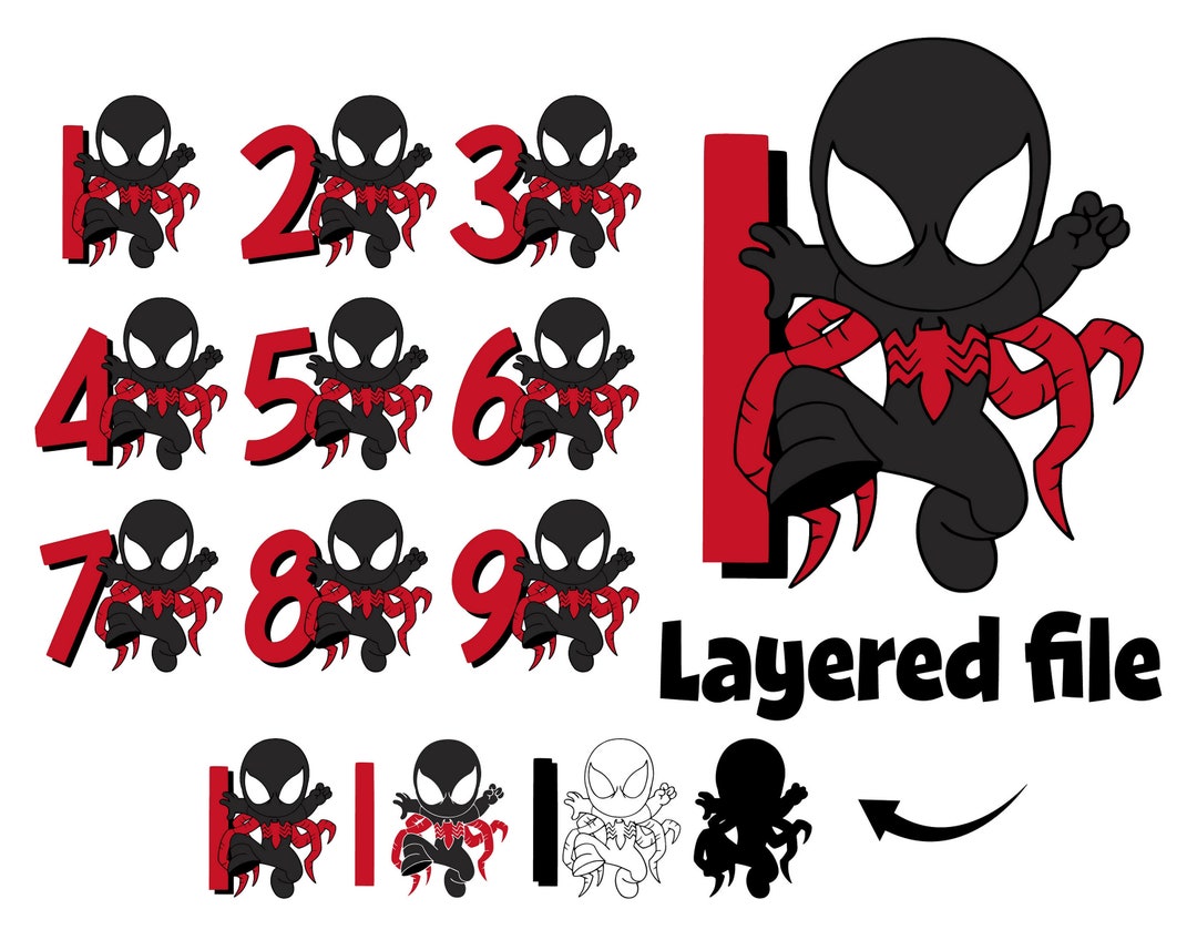 Superhero Birthday Numbers PNG Print Baby Superhero SVG Numbers Svg ...