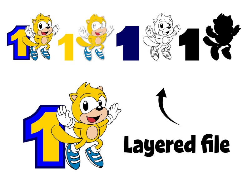 Baby Sonic Svg Birthday Numbers Png Print Sonic PNG Numbers - Etsy