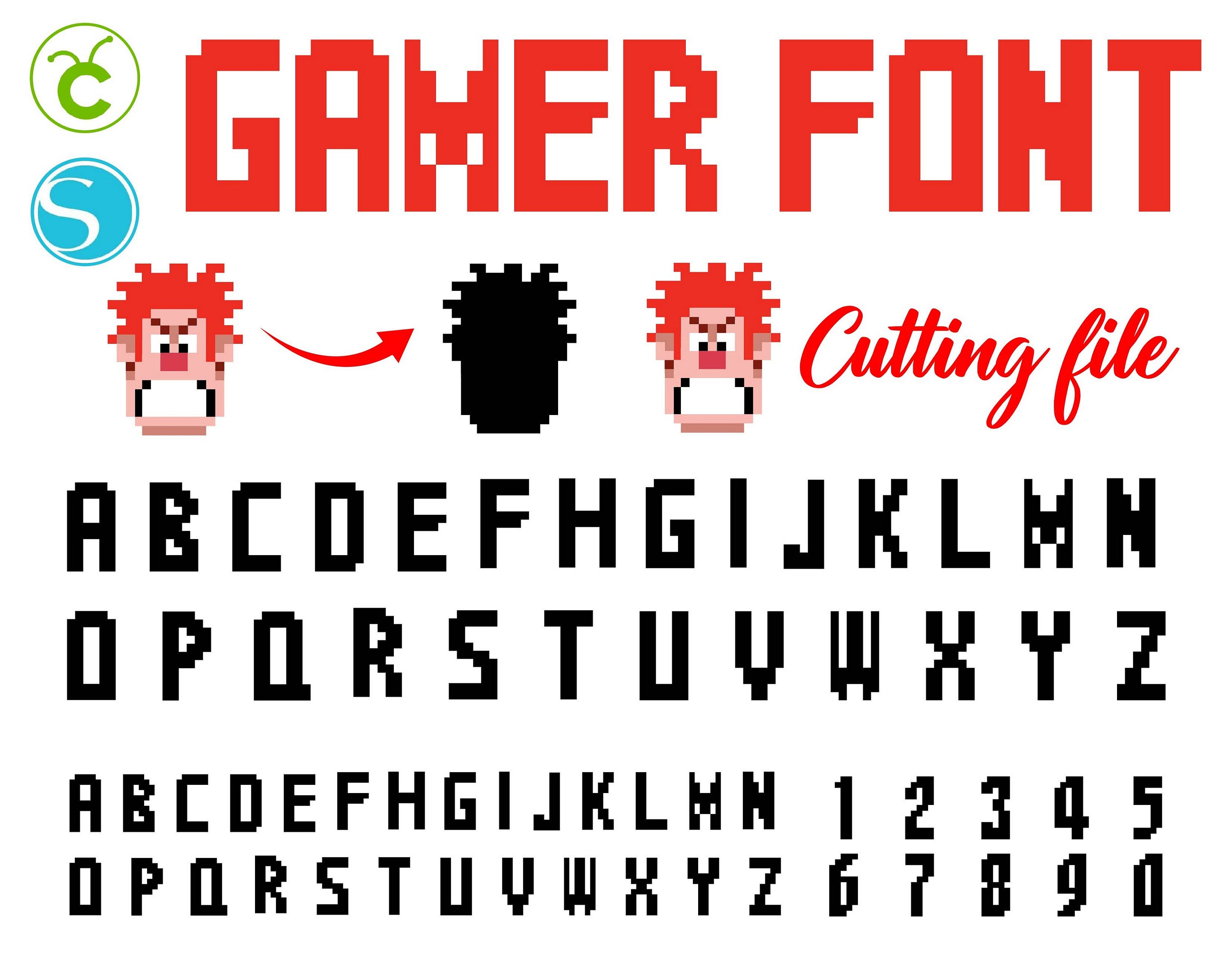 Gamer Svg Letras Cricut Gamer fuente svg Juego Fuente OTF Bebé fuente ...