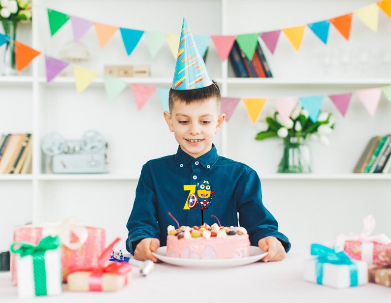 Superhero Svg Minions Birthday Numbers PNG Captain Minions SVG - Etsy