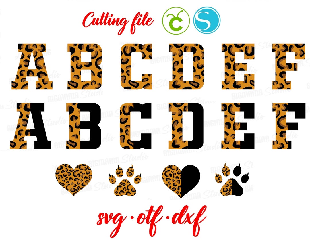 Leopard Letters SVG Layered Cricut Leopard Font Svg Leopard - Etsy