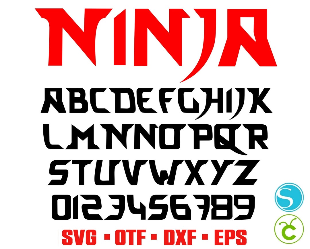 Ninja Font OTF, Ninja Font SVG Cricut, Baby Font Svg, Ninja Font Svg ...