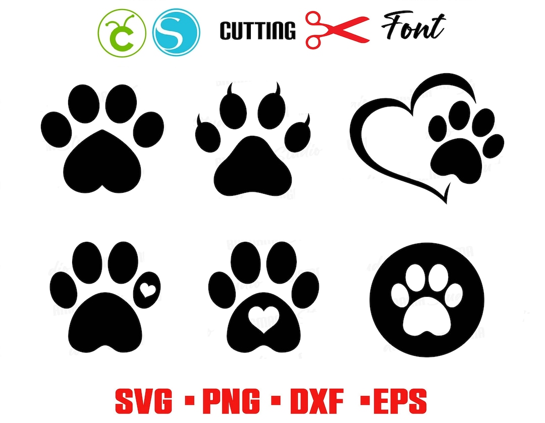 PAW Svg Bundle, Paw Vector Cut, Paw Cricut Svg, Paw Shirt DIY, Paw T ...