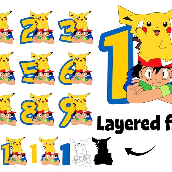 Pikachu Numbers Png - Etsy