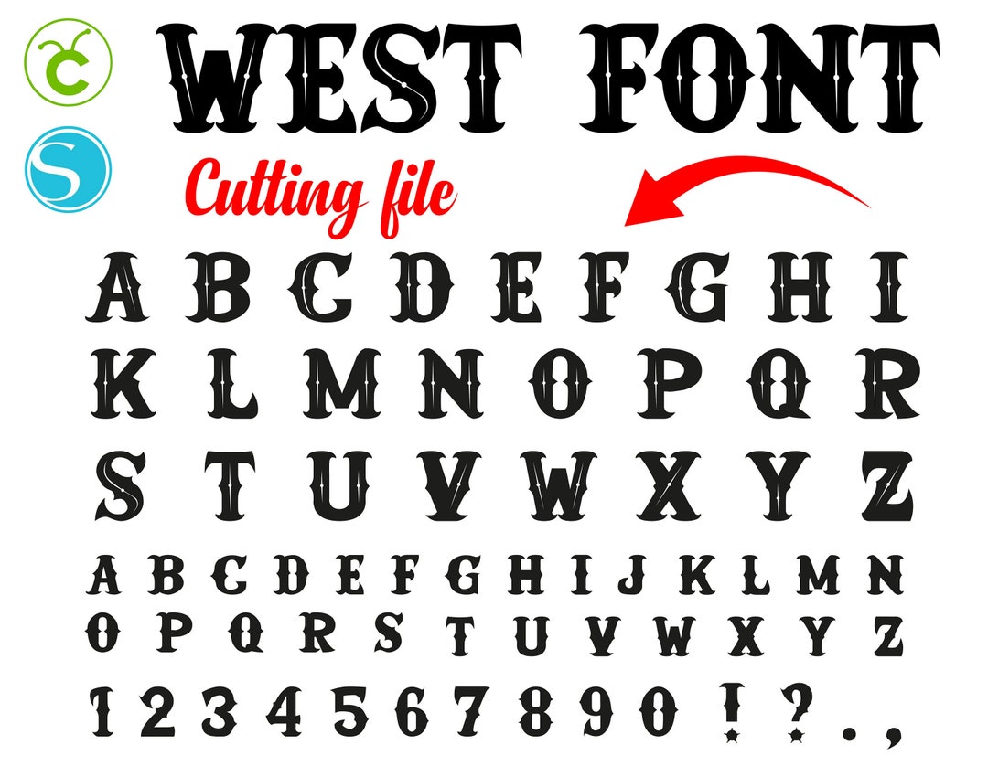Western Font SVG, Western Letters SVG, Vintage Letters Cricut, Cowboy ...