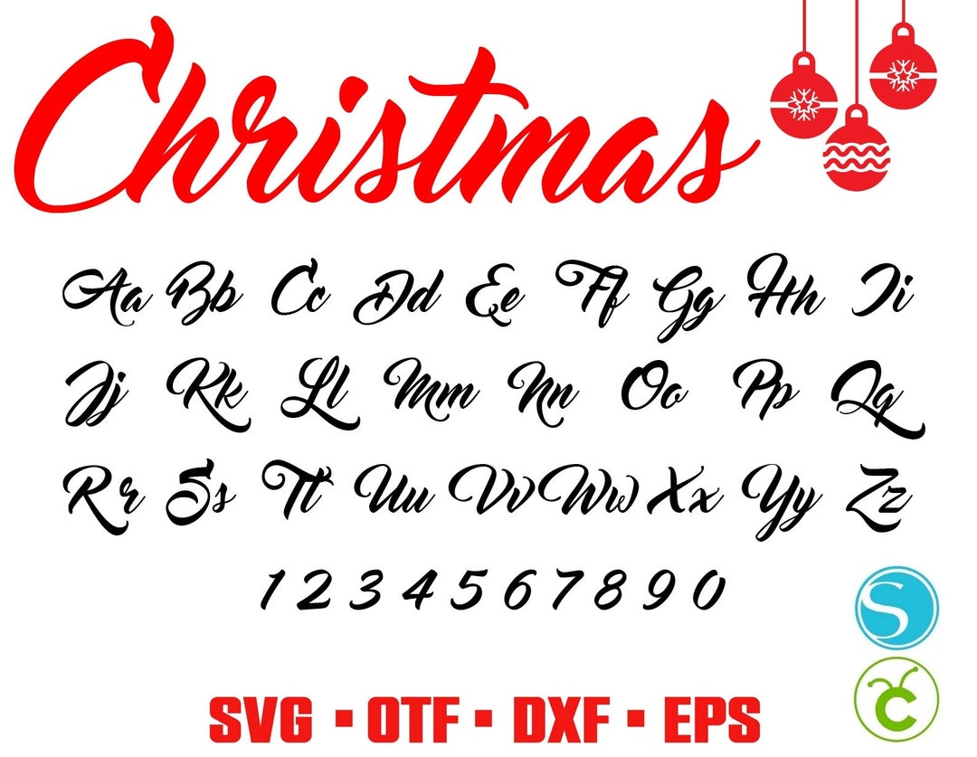 Christmas Font OTF, Christmas Letters SVG Cricut, Christmas Font SVG ...