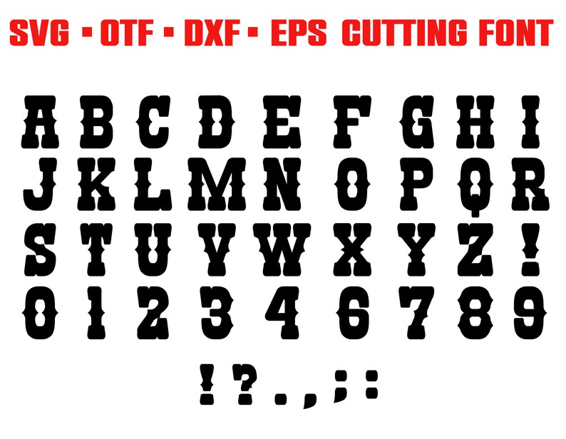 Western Font OTF Western Letters SVG Cowboy Font Svg Vintage - Etsy