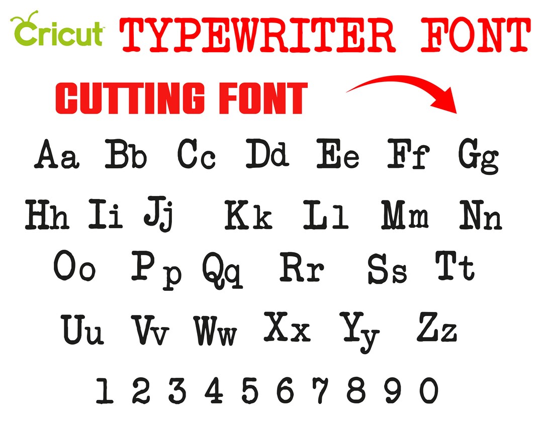 Lettres de machine à écrire Svg Cricut police Police de machine à ...
