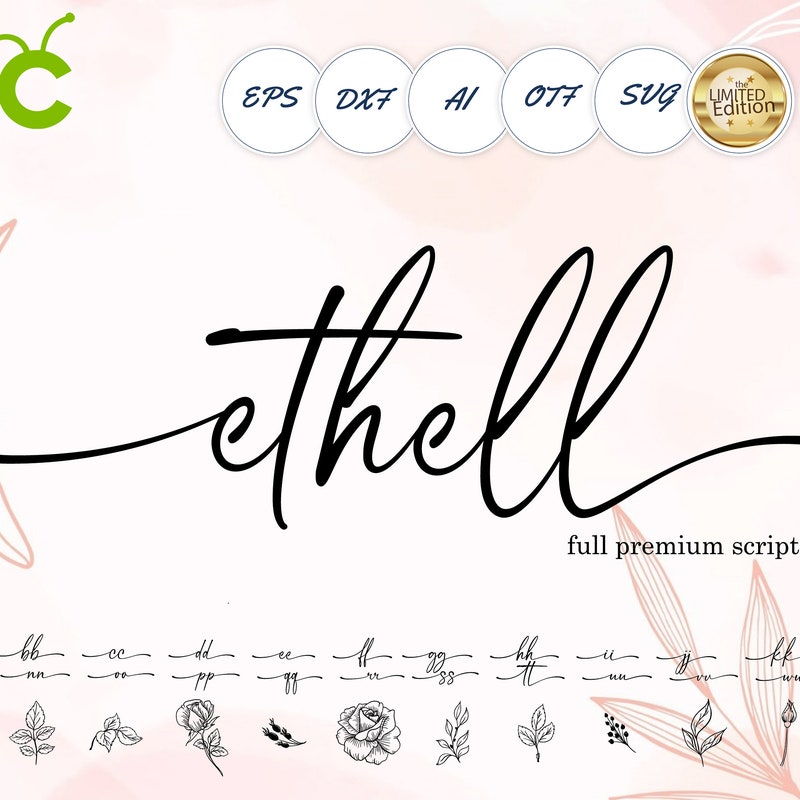 Font With Tails - Etsy