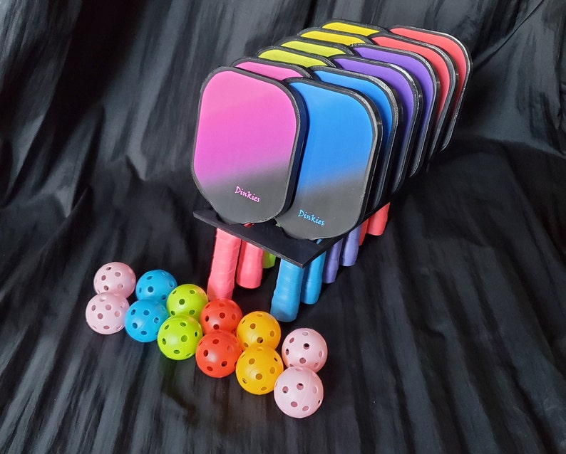 Mini Pickleball Paddle Set and Rack - Etsy