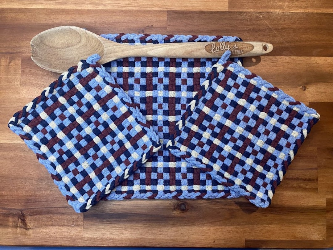 Hand Woven Potholders Set of 3 - Etsy