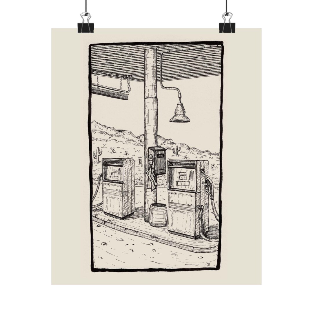 Gas Station Print - Etsy