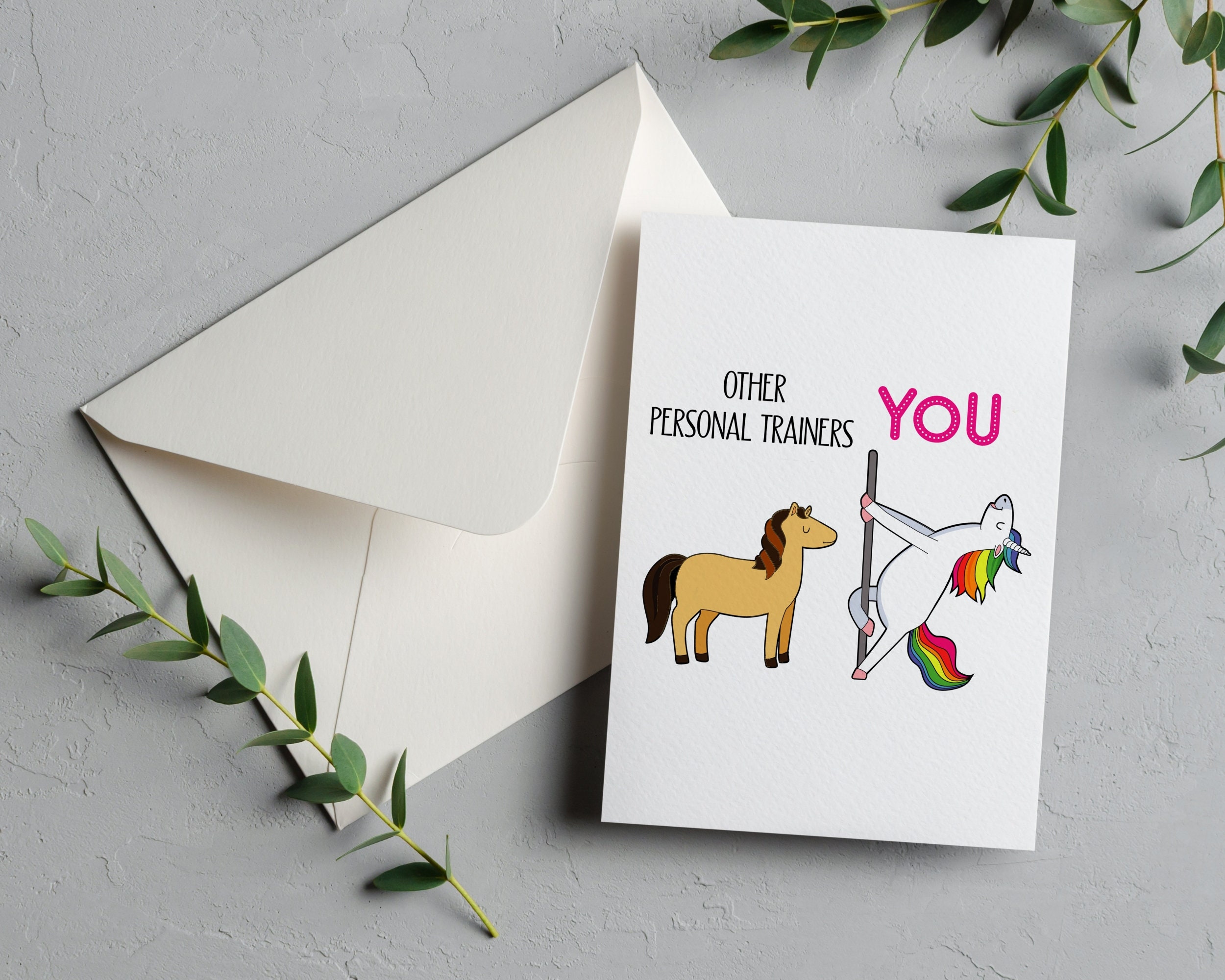 Funny Personal Trainer Card, Personal Trainer Birthday Gift, Gym ...