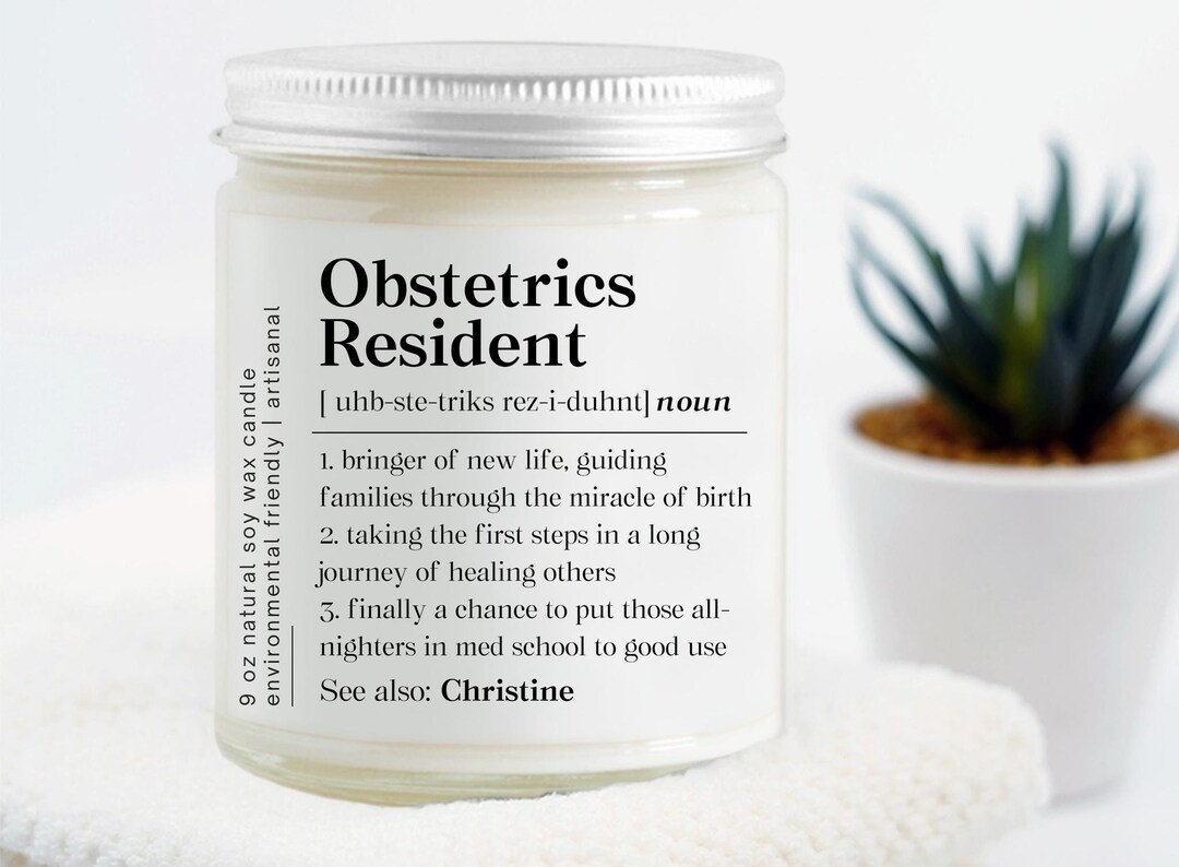 Personalized Obstetrics Resident Candle, Obgyn Definition Gift ...