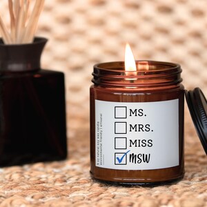 Msw Masters Candle, Masters of Social Work Gift, Congratulations Msw ...