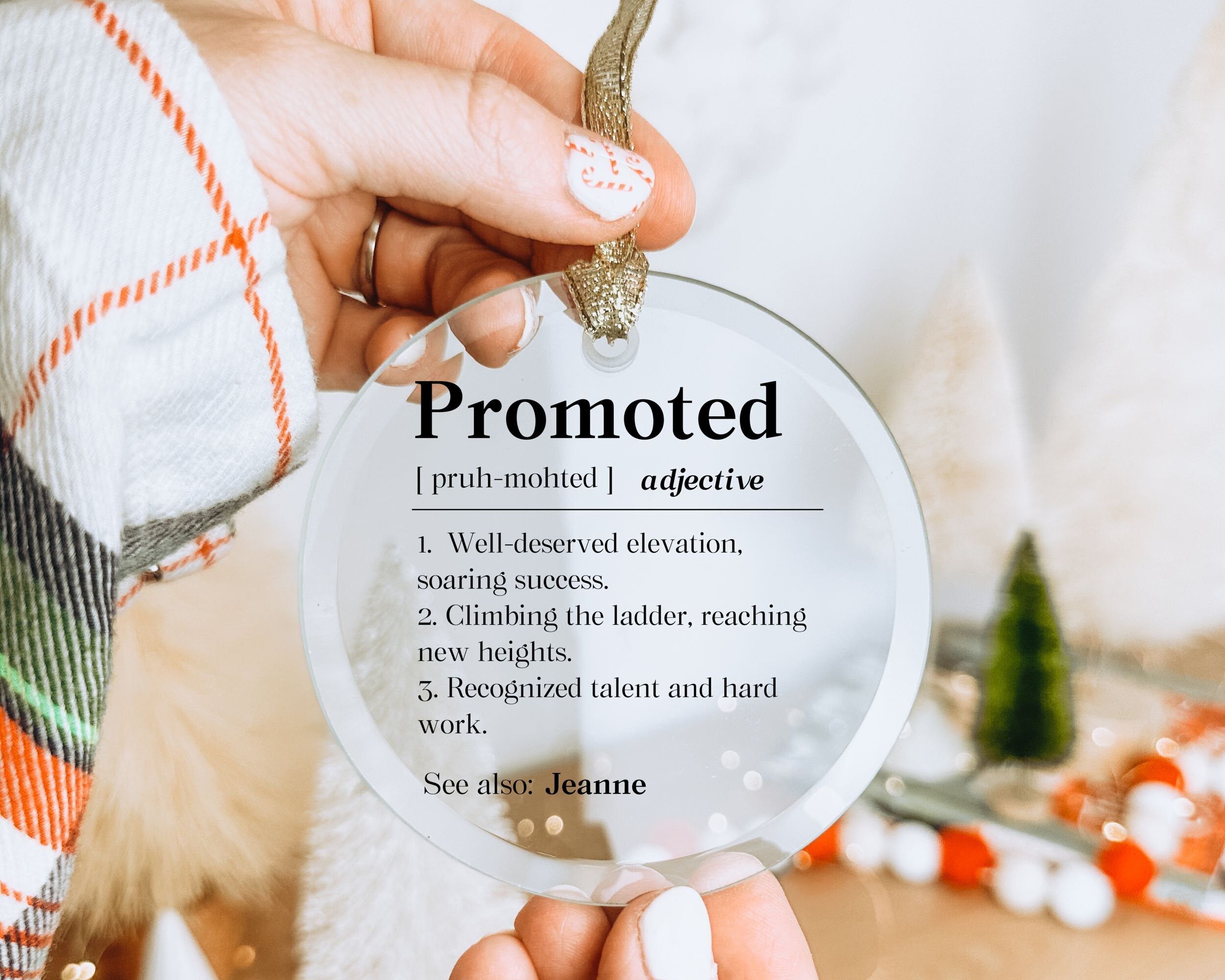 Personalized Promotion Congrats Glass Ornament, Custom Promoted ...