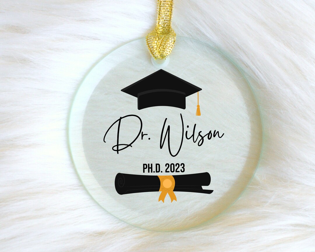 Personalized Phd Glass Ornament Phd Graduation Gift - Etsy