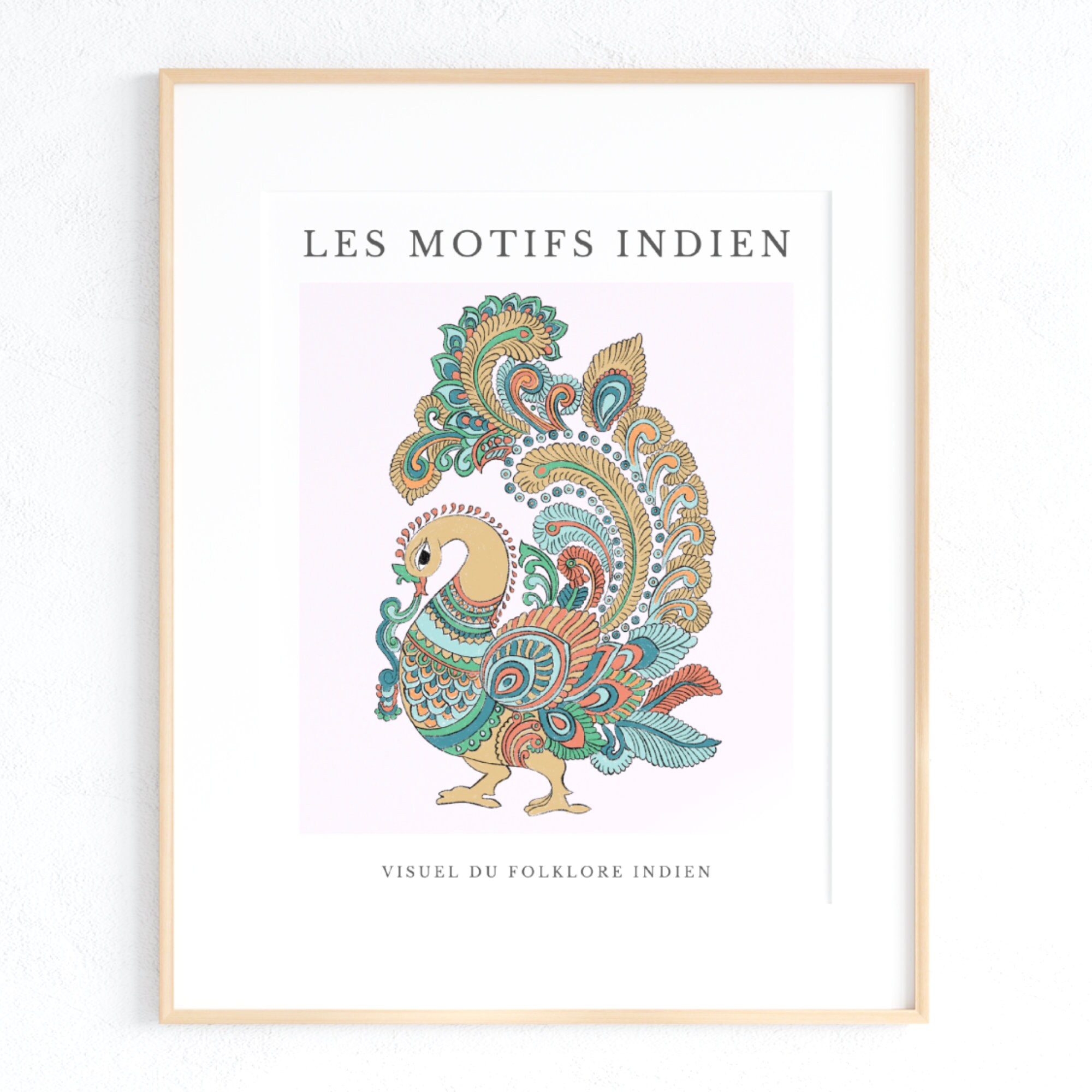 Indian Peacock Drawing, Traditional Wall Art, Printable Art, Digital ...