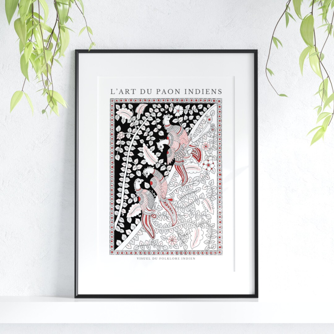 Intricate Indian Kalamkari Peacock, Digital Download, Indian Folk Art ...