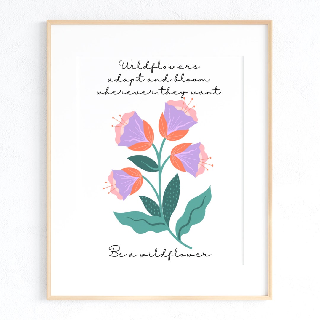 Abstract Wildflower Art, Quotes Wall Art, Printable, Digital Download ...