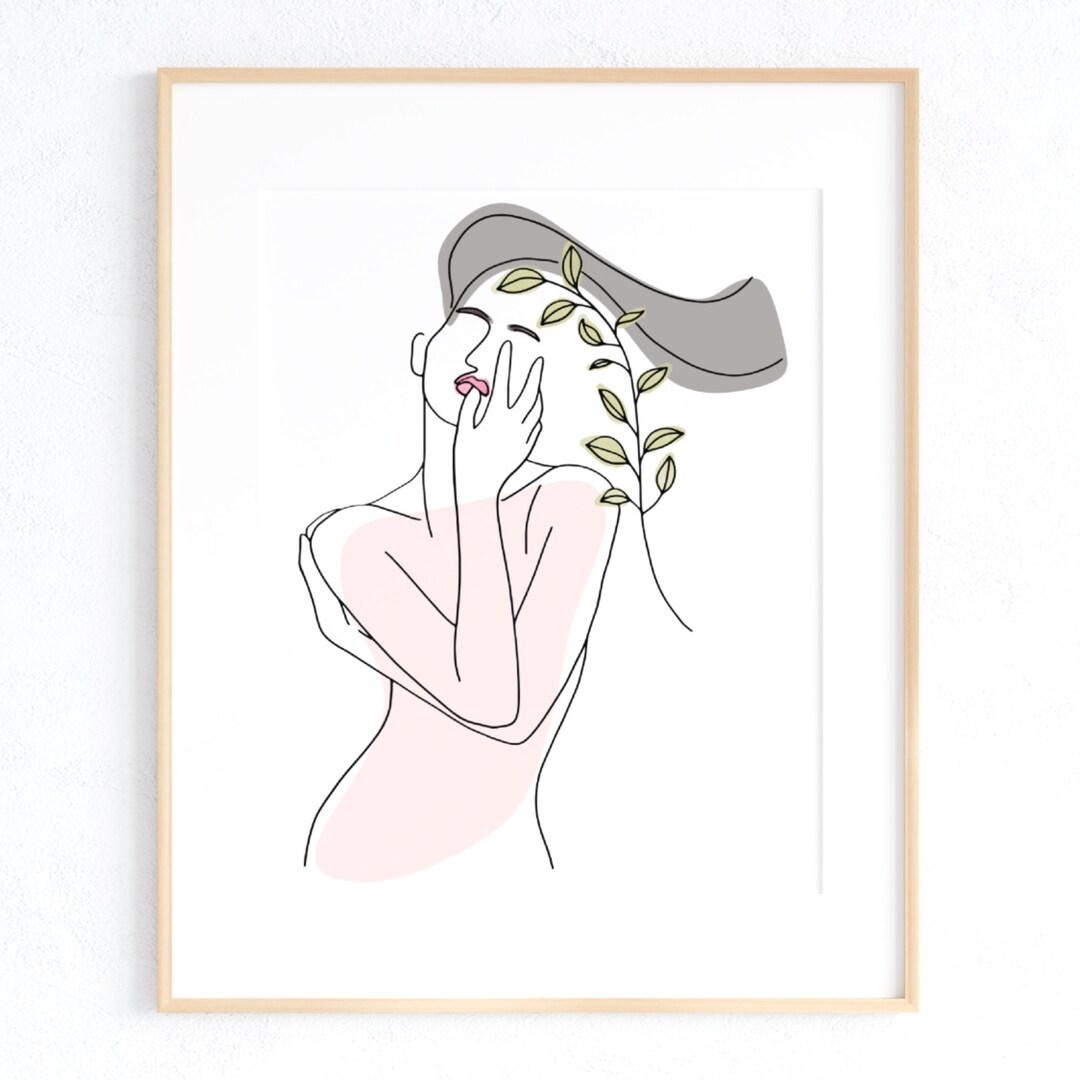 Simple Woman Line Drawing, Modern Woman Line Art, Abstract Art Print ...