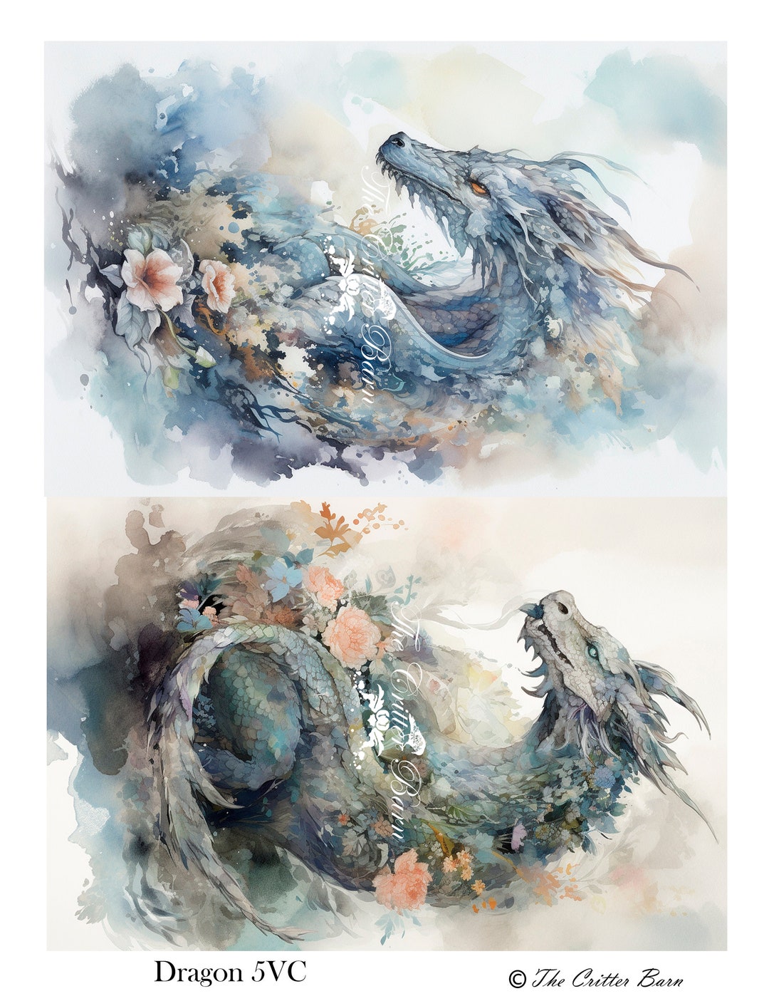 Decoupage Dragon 5VC Digital Download - Etsy