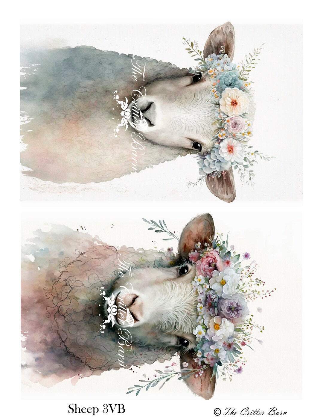 Decoupage Sheep 3VB Digital Download - Etsy