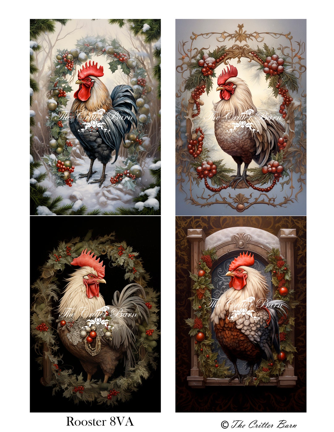 Decoupage Rooster 8VA Digital Download - Etsy