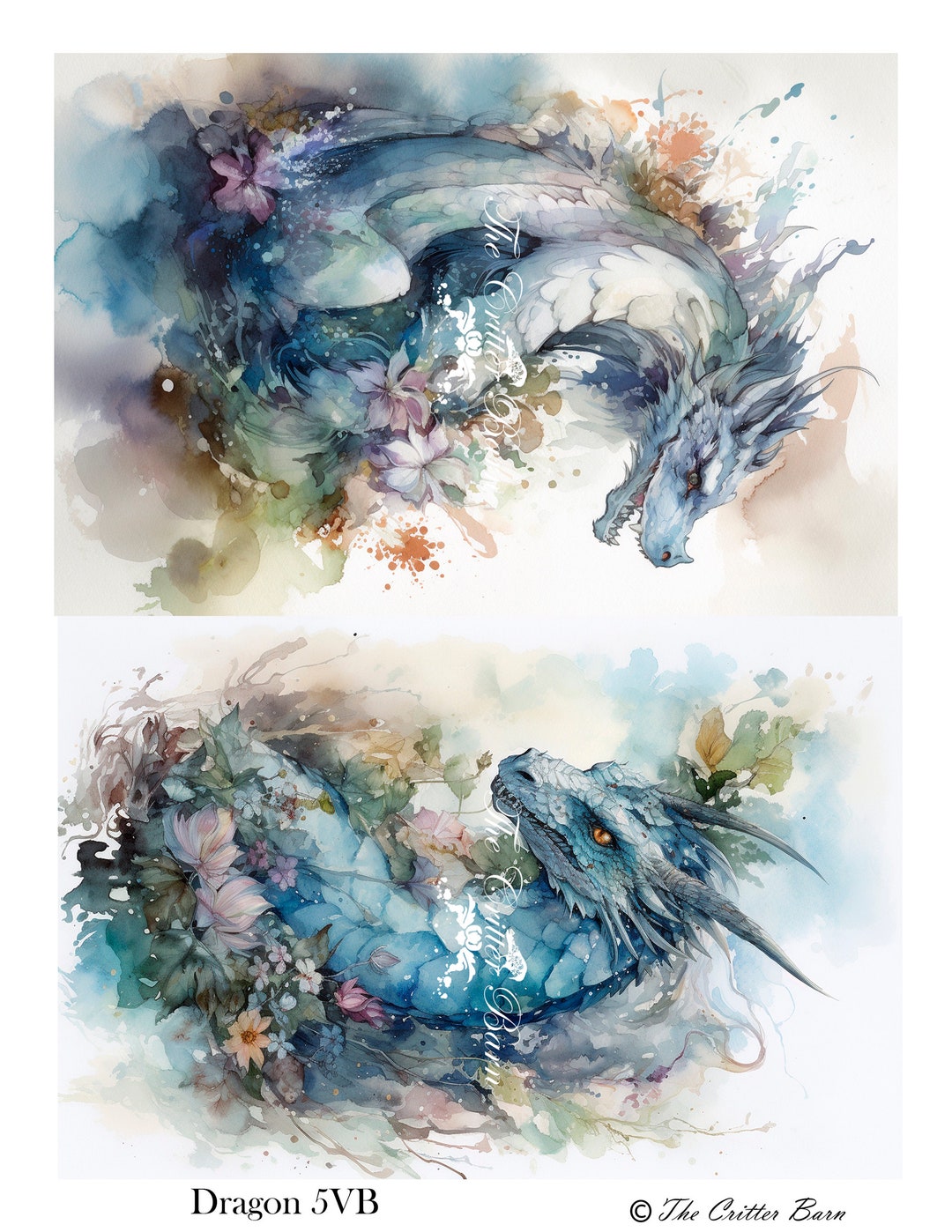 Decoupage Dragon 5VB Digital Download - Etsy