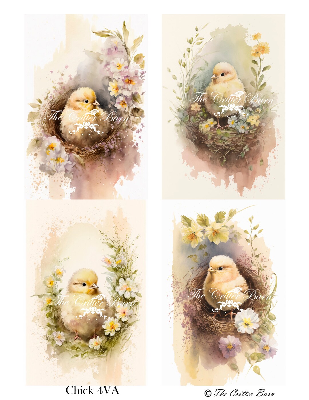 Decoupage Chick 4VA Digital Download - Etsy