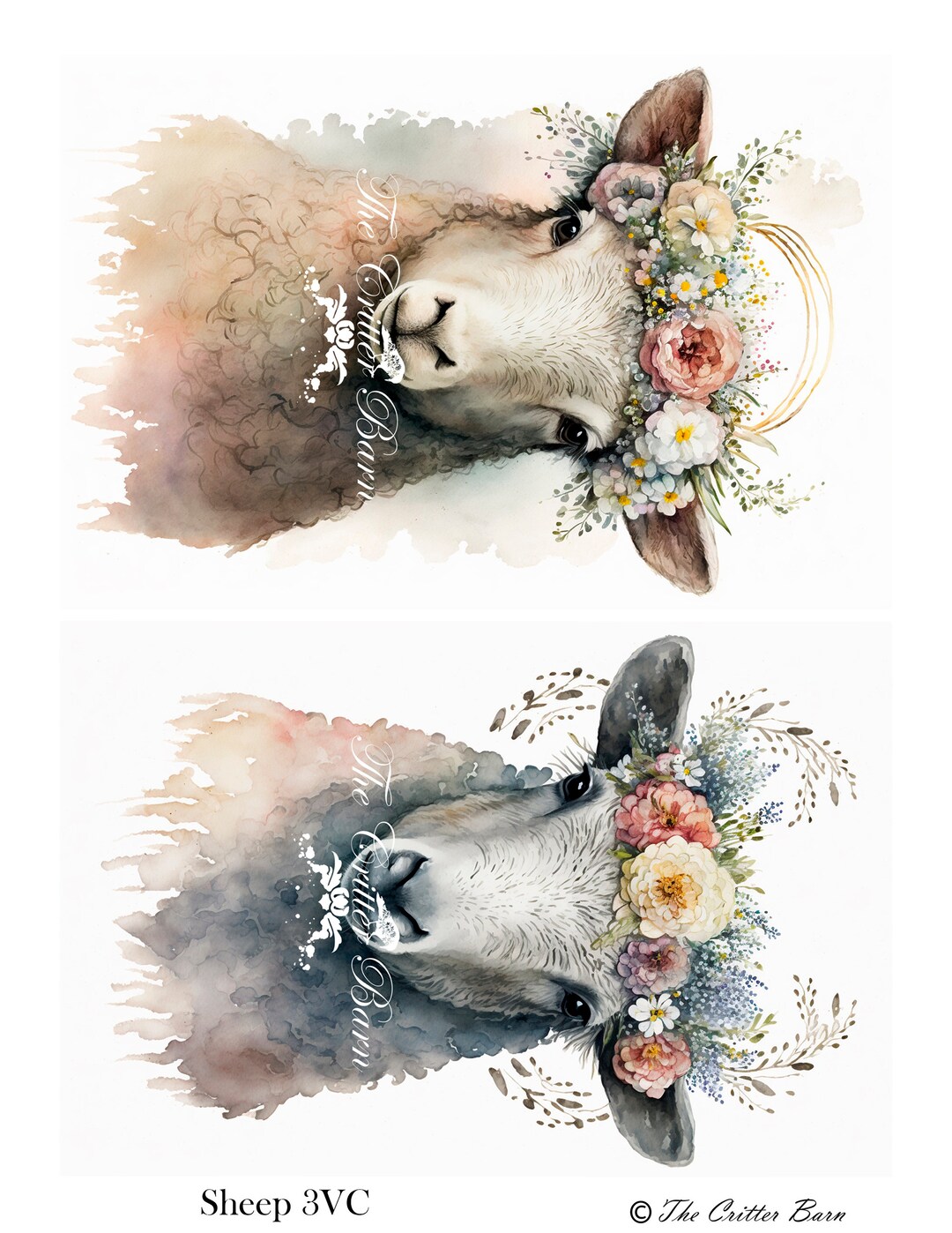 Decoupage Sheep 3VC Digital Download - Etsy