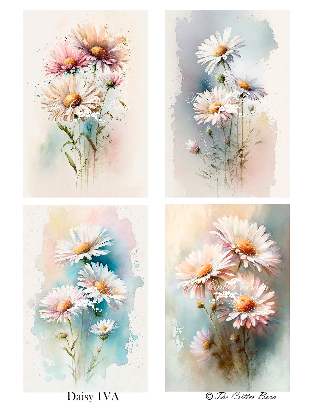 Decoupage Daisy 1VA Digital Download - Etsy