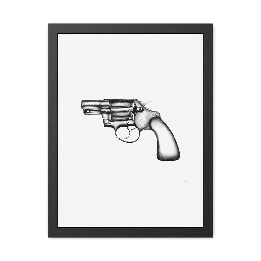 Pistol Framed Posters, Gun Wall Art, Weapon Home Decor, Firearm Poster ...