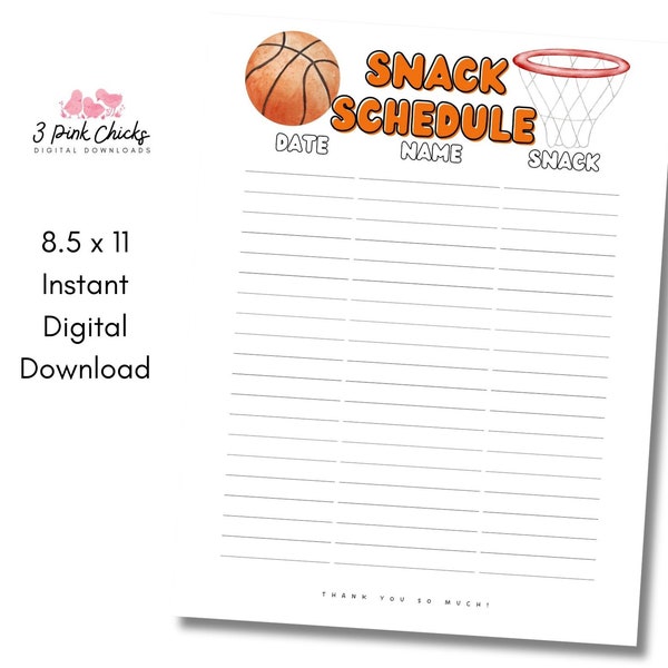 Basketball Sign up Sheet - Etsy