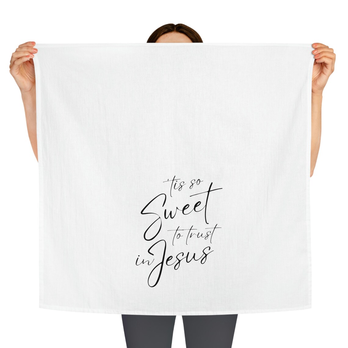 Tis so Sweet to Trust in Jesus. Flour Sac Tea Towel. Farmhouse Kitchen ...