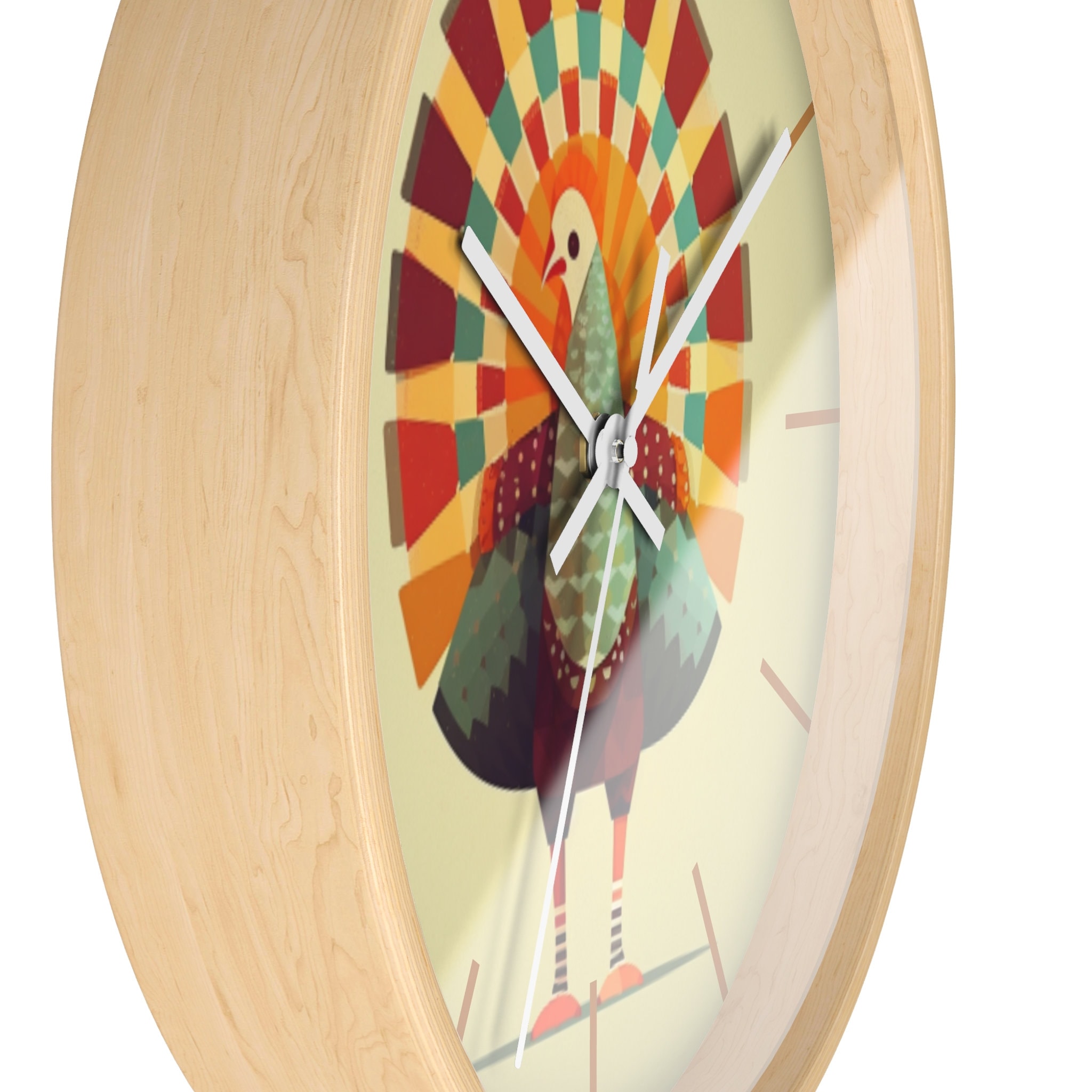Thanksgiving Turkey Wall Clock, 10-inch Clock, Thanksgiving Turkey ...