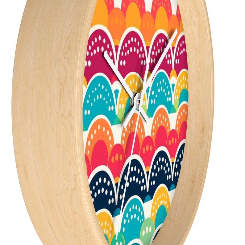 Boho Pattern Wall Clock, Boho Wall Clock, Boho Pattern, Bohemian Wall ...