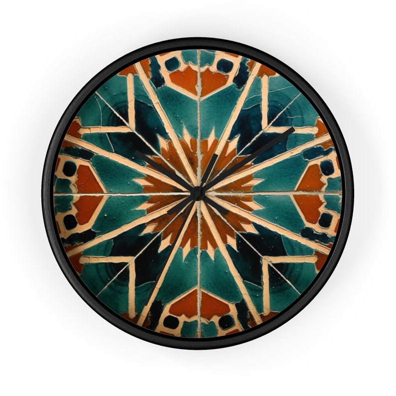 Zellige Tile Wall Clock, 10-inch Clock, Moroccan Zellige Tile, Moroccan ...
